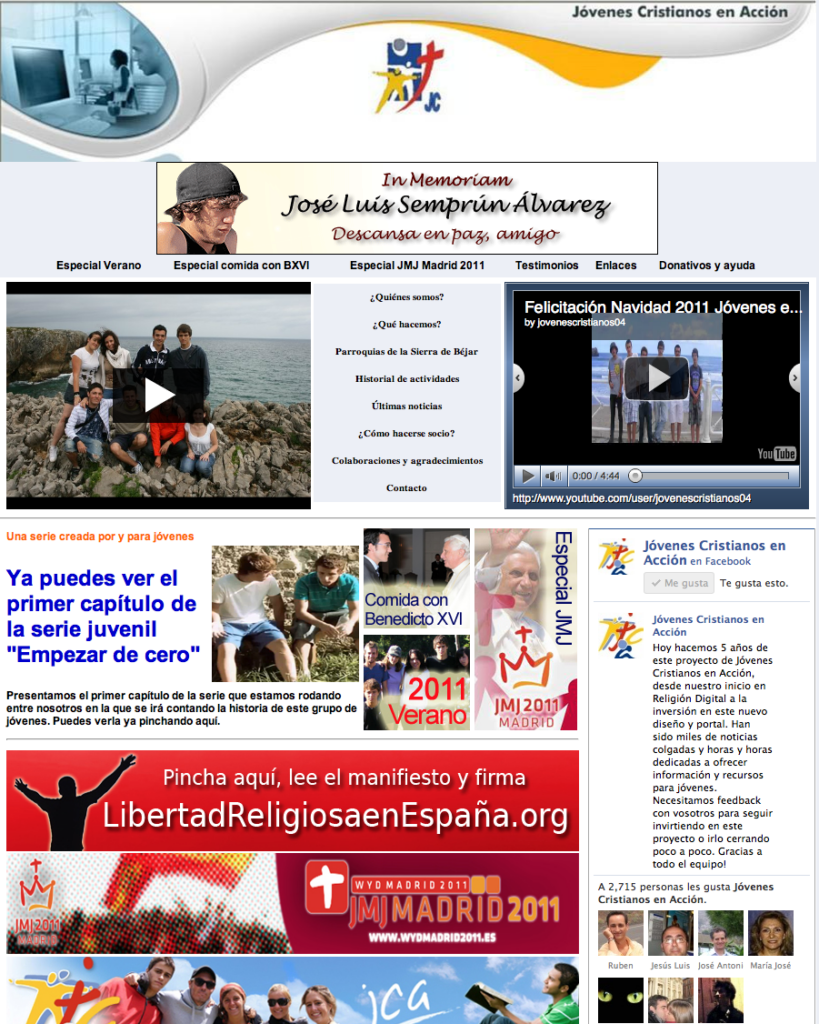 Web Asociación Jóvenes en Acción - JCA Comunicación
