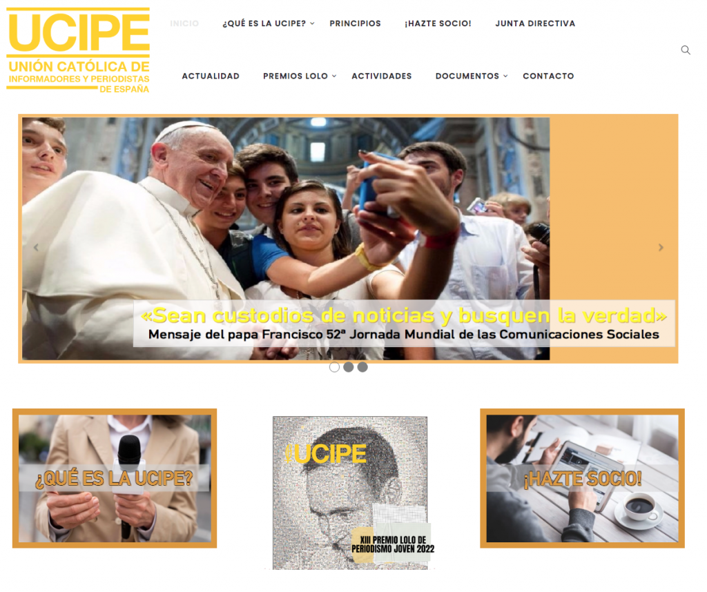 Diseño web y carnés para UCIPE - JCA Comunicación