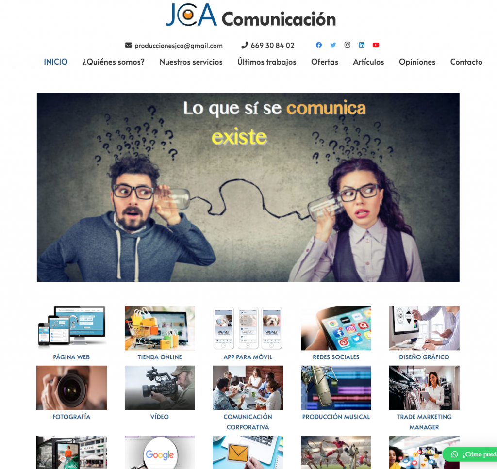 Web "JCA Comunicación" - JCA Comunicación